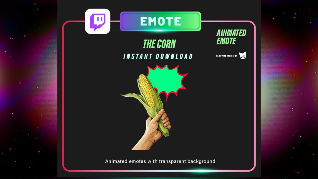 ANIMATED Corn , Streamer, Gaming, Streaming, Stream Emotes, Hand Emote ...