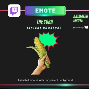 ANIMATED Corn , Streamer, Gaming, Streaming, Stream Emotes, Hand Emote ...