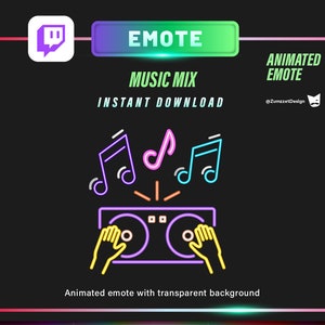 ANIMATED Neon Music Mixer Emote for Twitch, Streamer, Gaming, Streaming ...