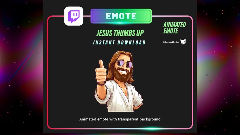 Jesus Thumbs up Animated Twitch Emote | Positive Reaction Emote - Etsy