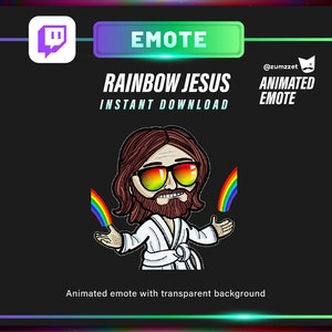 ANIMATED RAINBOW Jesus Emote for Twitch, Streamer, Gaming, Streaming ...