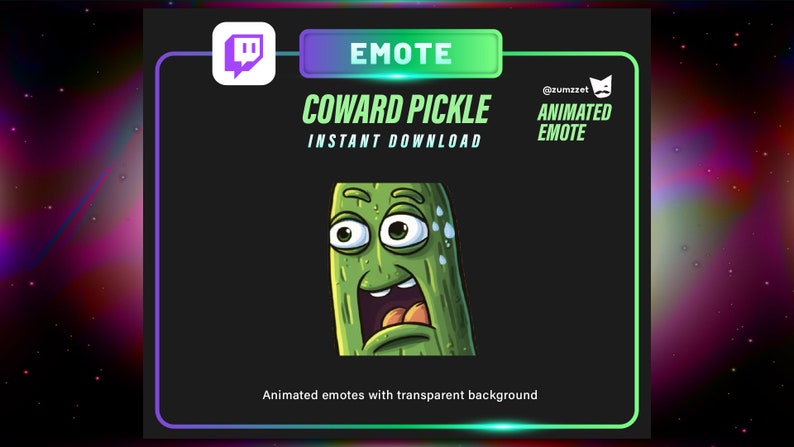 ANIMATED Pickle Emote for Twitch, Streamer, Gaming, Streaming, Stream ...