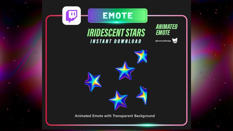 ANIMATED Raining Falling Stars Emote for Twitch, Streamer, Cute Star ...