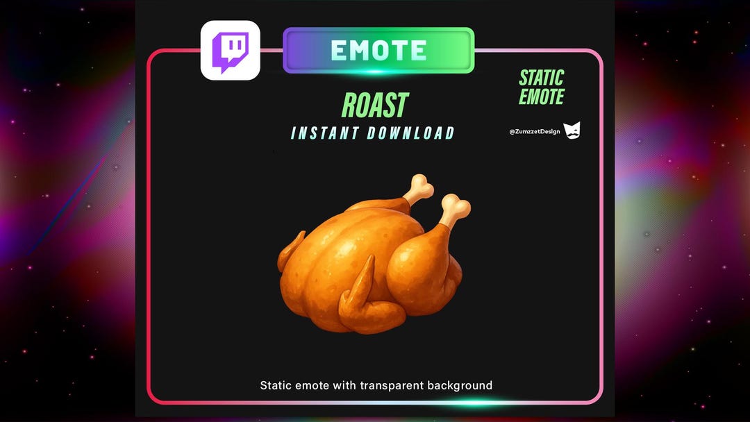STATIC Medieval Chicken Roast Emote Set for Twitch, Streamer RPG ...