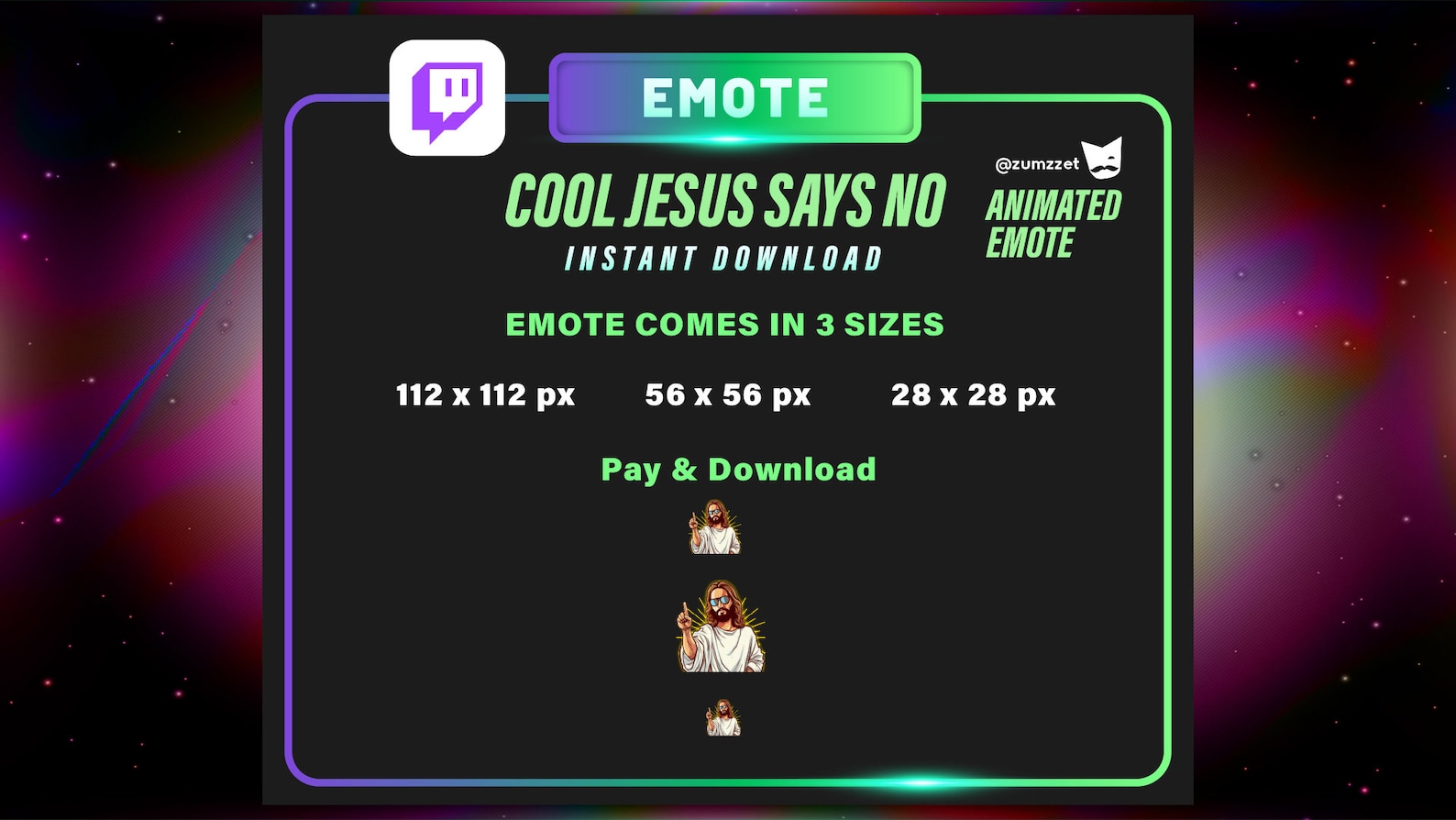 ANIMATED Jesus Emote for Twitch, Streamer, Gaming, Streaming, Stream ...