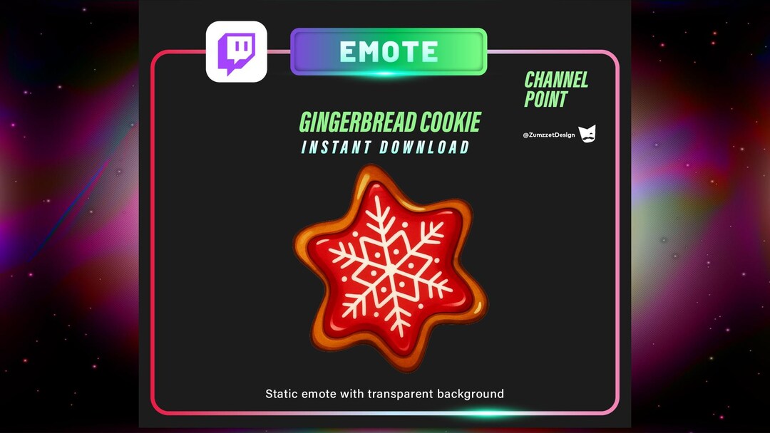 Static Gingerbread Red Cookie Emote for Twitch, Christmas Channel Point ...