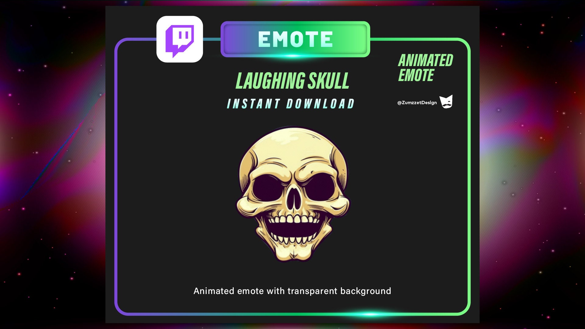 ANIMATED Skull Emote for Twitch, Streamer, Gaming, Streaming, Stream ...