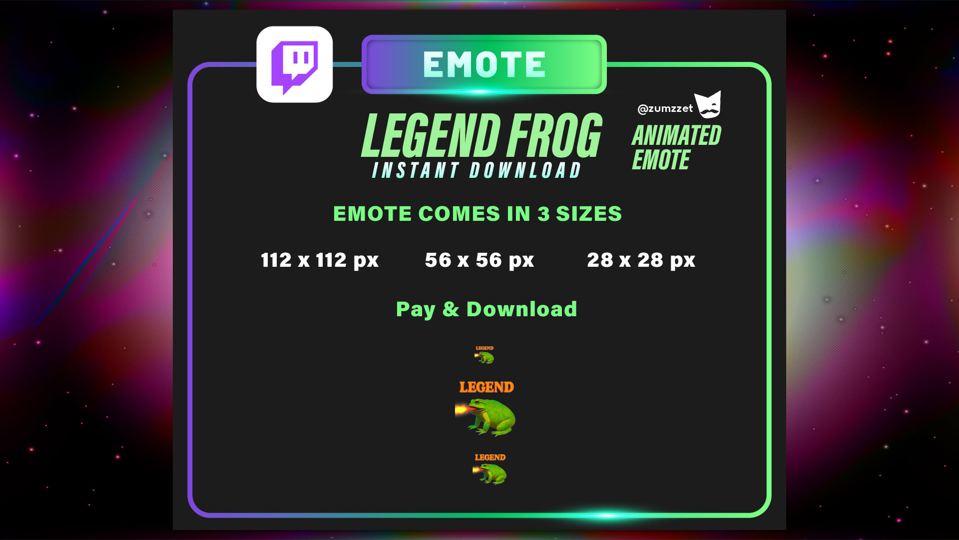 ANIMATED LEGEND Frog Emote for Twitch, Streamer, Gaming, Streaming ...