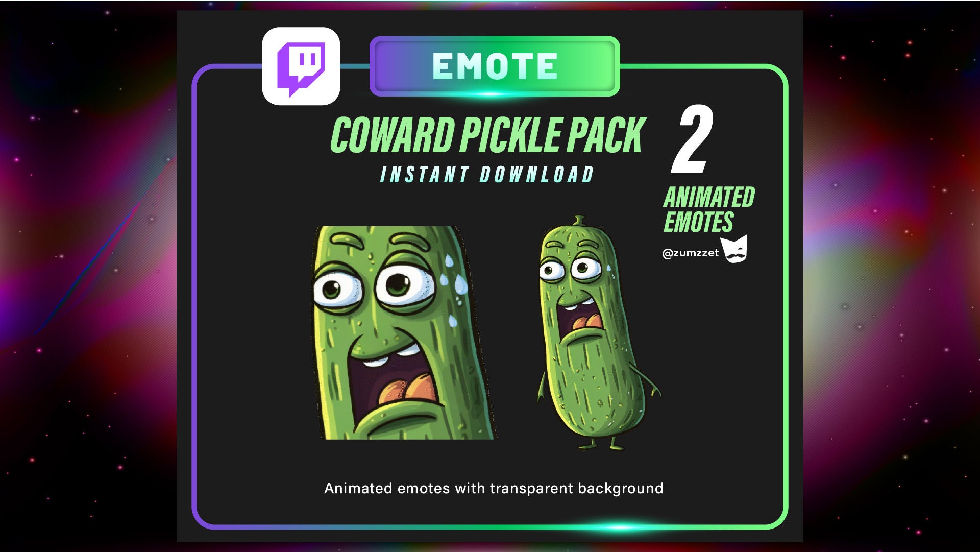 ANIMATED 2 Pickle Emote Set for Twitch,streamer, Gaming, Streaming ...