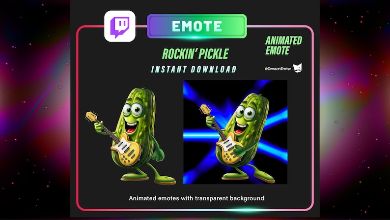 ANIMATED Pickle for Twitch, Streamer, Stream Emotes, Music Emote ...