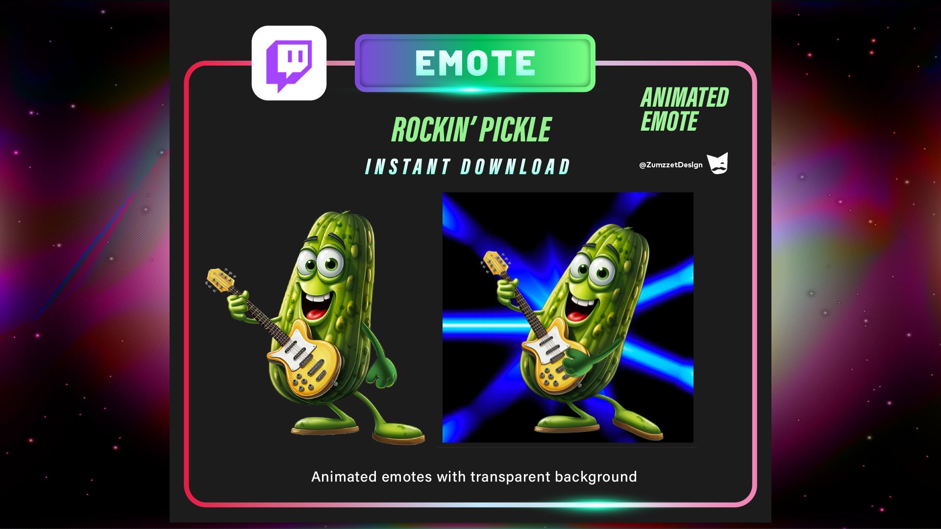 ANIMATED Pickle for Twitch, Streamer, Stream Emotes, Music Emote ...