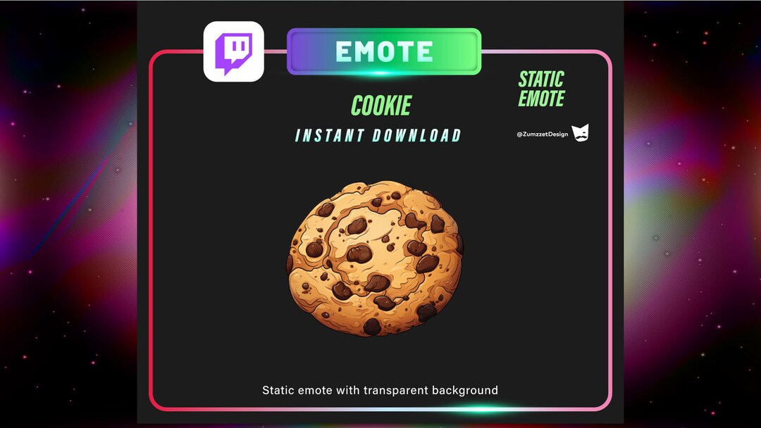 STATIC Cookie Emote Set for Twitch, Streamer, Gaming, Streaming, Stream ...
