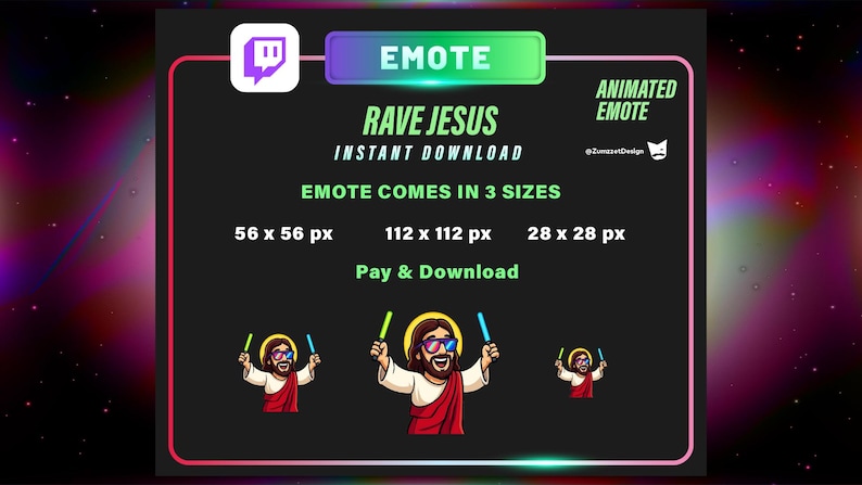 Rave Jesus Animated Twitch Emote | Dancing Party Stream Emote - Etsy