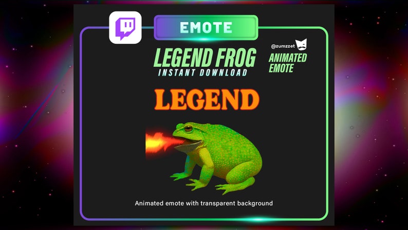 ANIMATED LEGEND Frog Emote for Twitch, Streamer, Gaming, Streaming ...