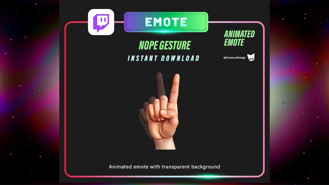 ANIMATED Hand Gesture No Emote for Twitch, Streamer, Streaming, Stream ...