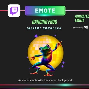 ANIMATED Neon Dancing Frog Emote for Twitch, Streamer, Gaming ...