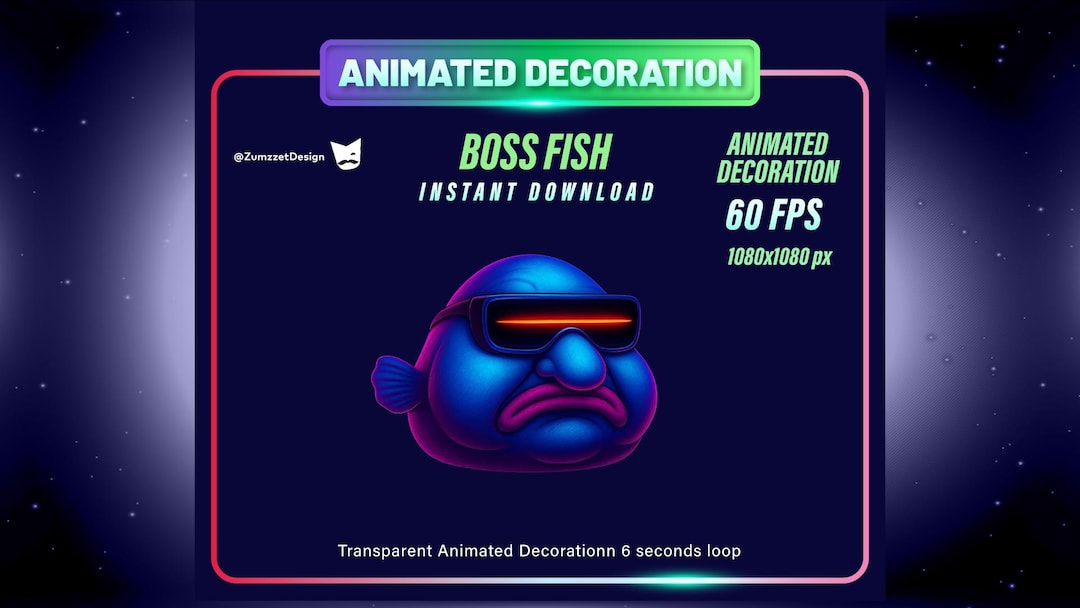 ANIMATED Dancing Rave Fish Emote Techno Stream Music Dj Decoration WEBM ...