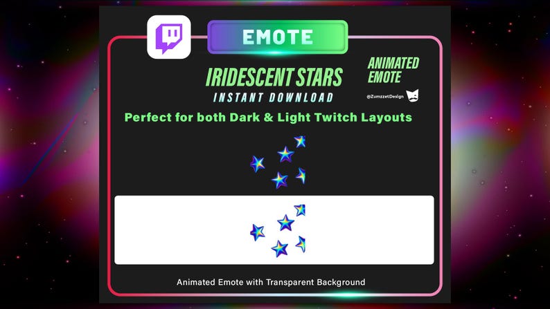 ANIMATED Raining Falling Stars Emote for Twitch, Streamer, Cute Star ...