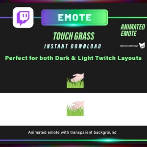ANIMATED Touch Grass Emote for Twitch, Streamer, Gaming, Streaming ...