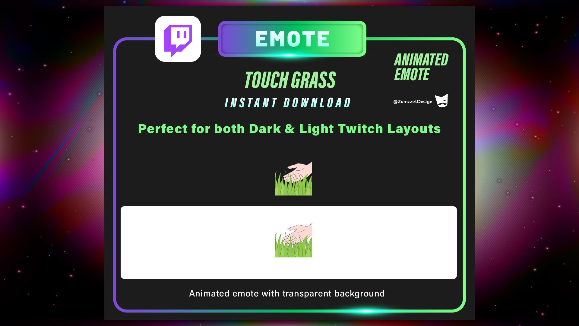 ANIMATED Touch Grass Emote for Twitch, Streamer, Gaming, Streaming ...