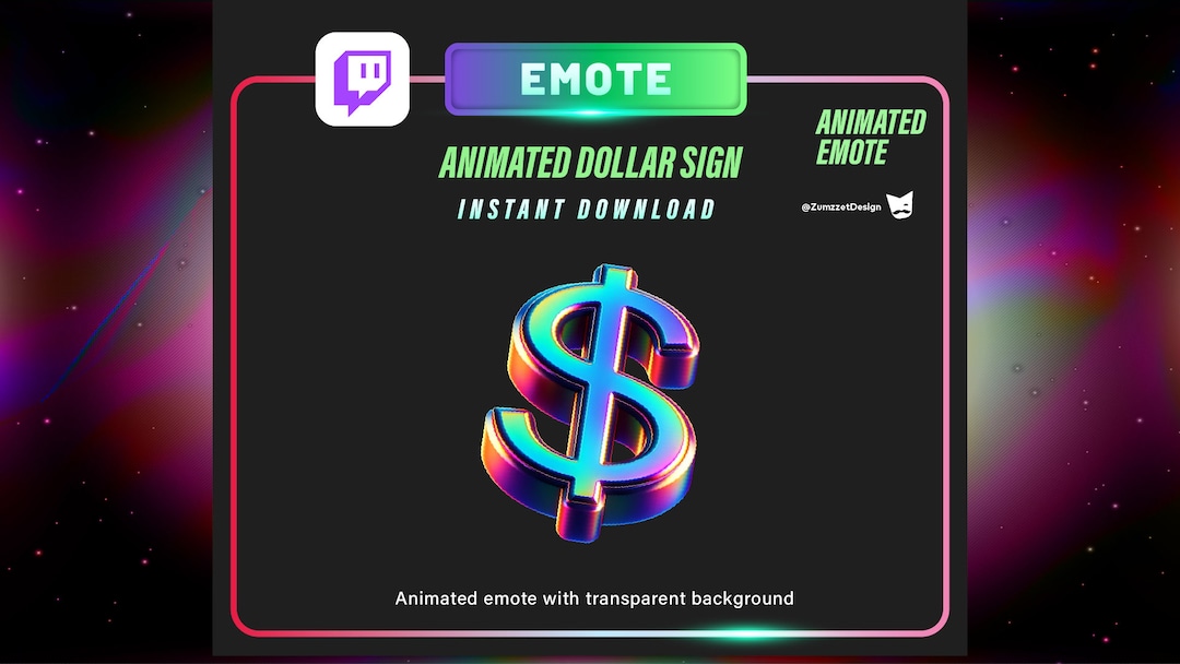 Animated Dollar Sign Twitch Emote: Funny Money (digital Download) - Etsy