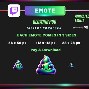 ANIMATED Iridescent Poop Emote, Cute Poop Emote for Twitch, Streamer ...