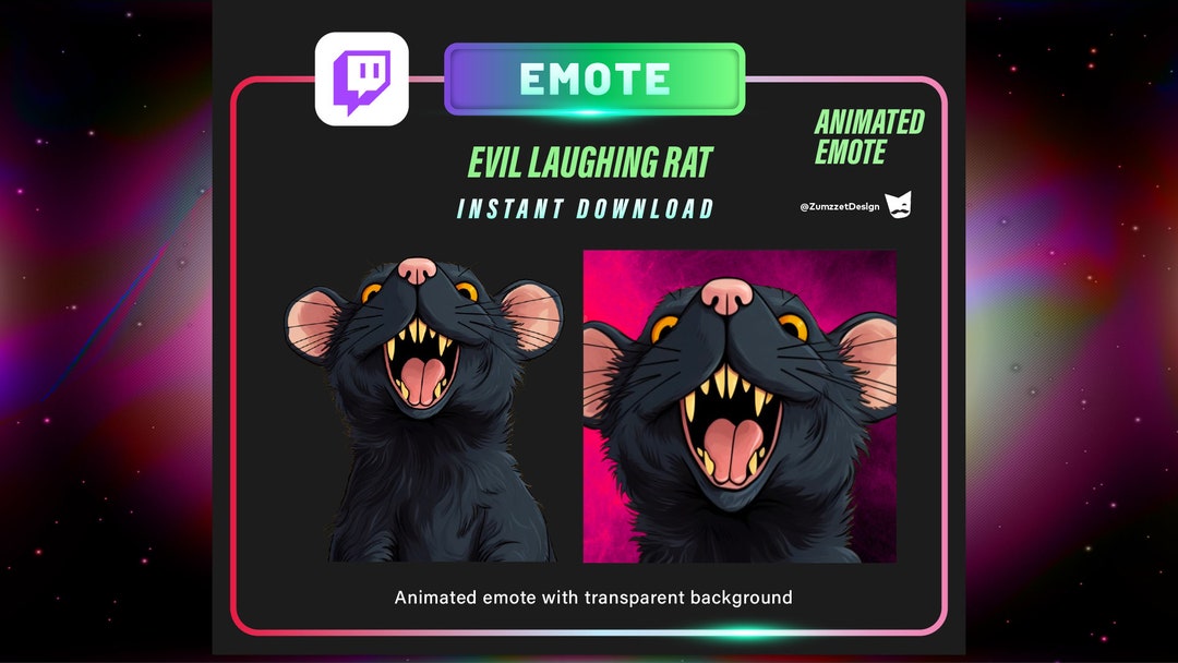 ANIMATED Evil Rat Emote for Twitch, Streamer, Gaming, Streaming, Stream ...