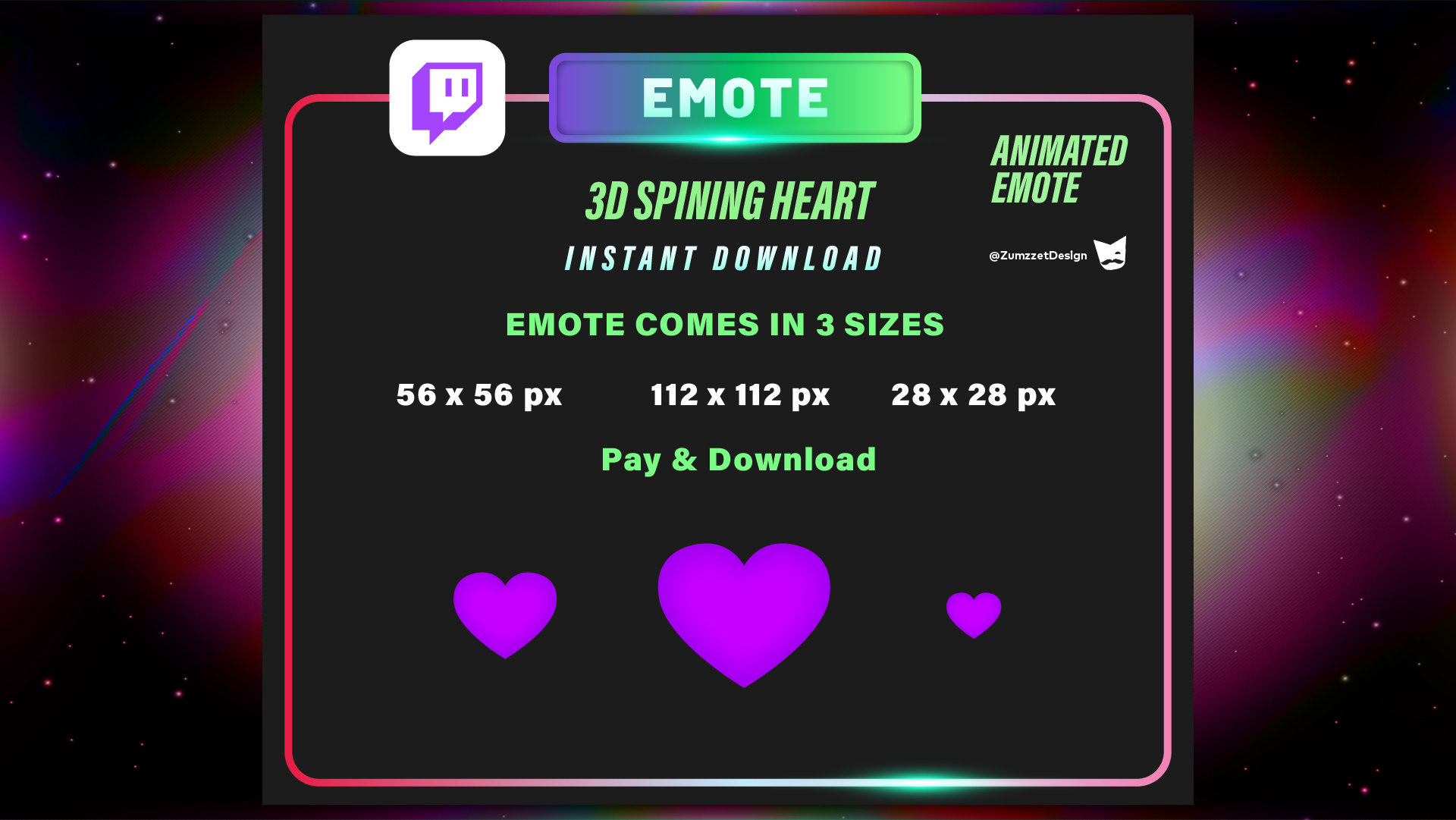 Animated Spinning Heart Emote for Twitch (digital File) - Etsy