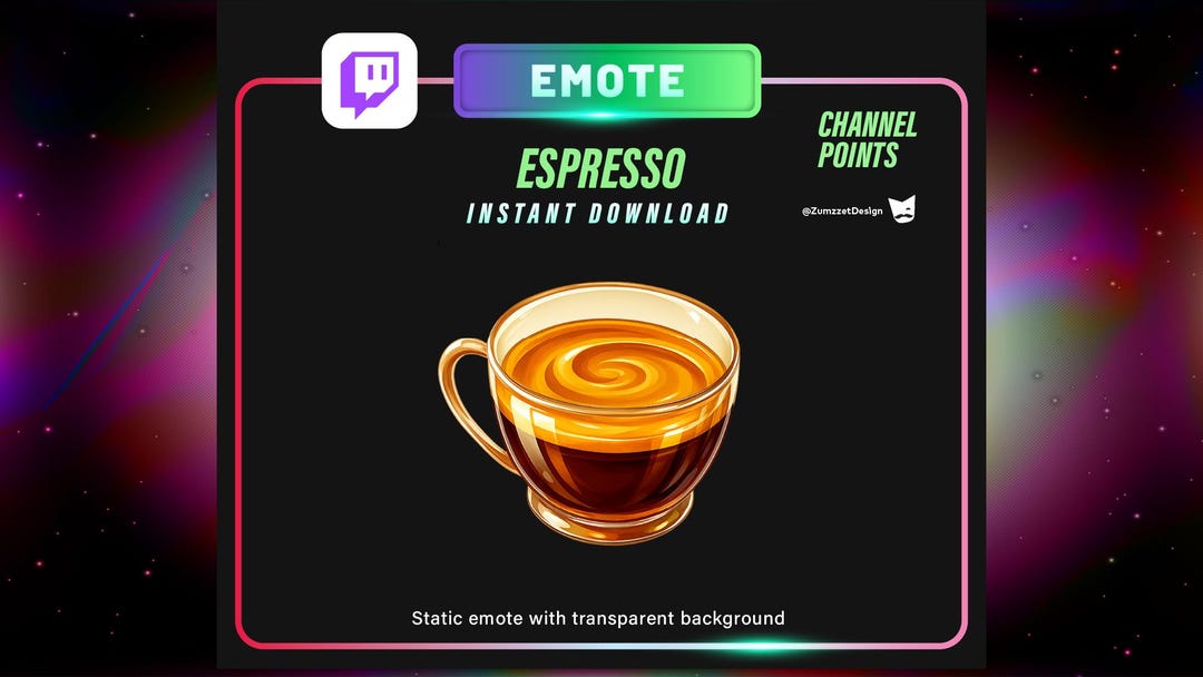 Coffee Cup Twitch Emote: Barista Espresso Channel Point (digital ...