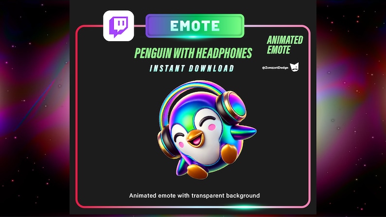 ANIMATED Techno Rave Penguin Emote for Twitch, Streamer, Gaming ...
