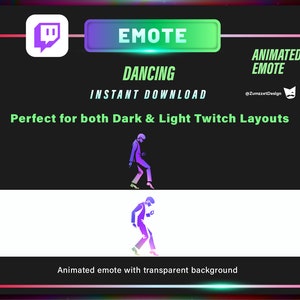 ANIMATED Neon Moonwalk Dancing Emote Set for Twitch, Streamer, Stream ...