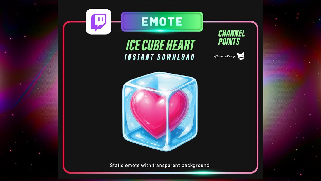 Frozen Heart Twitch Emote: Channel Point PNG (digital Download) - Etsy