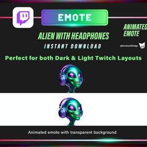 Animated Neon Alien DJ Emote for Twitch (digital File) - Etsy