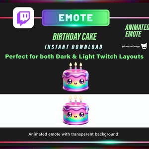 ANIMATED Pink Birthday Cake Emote for Twitch, Streamer, Gaming ...