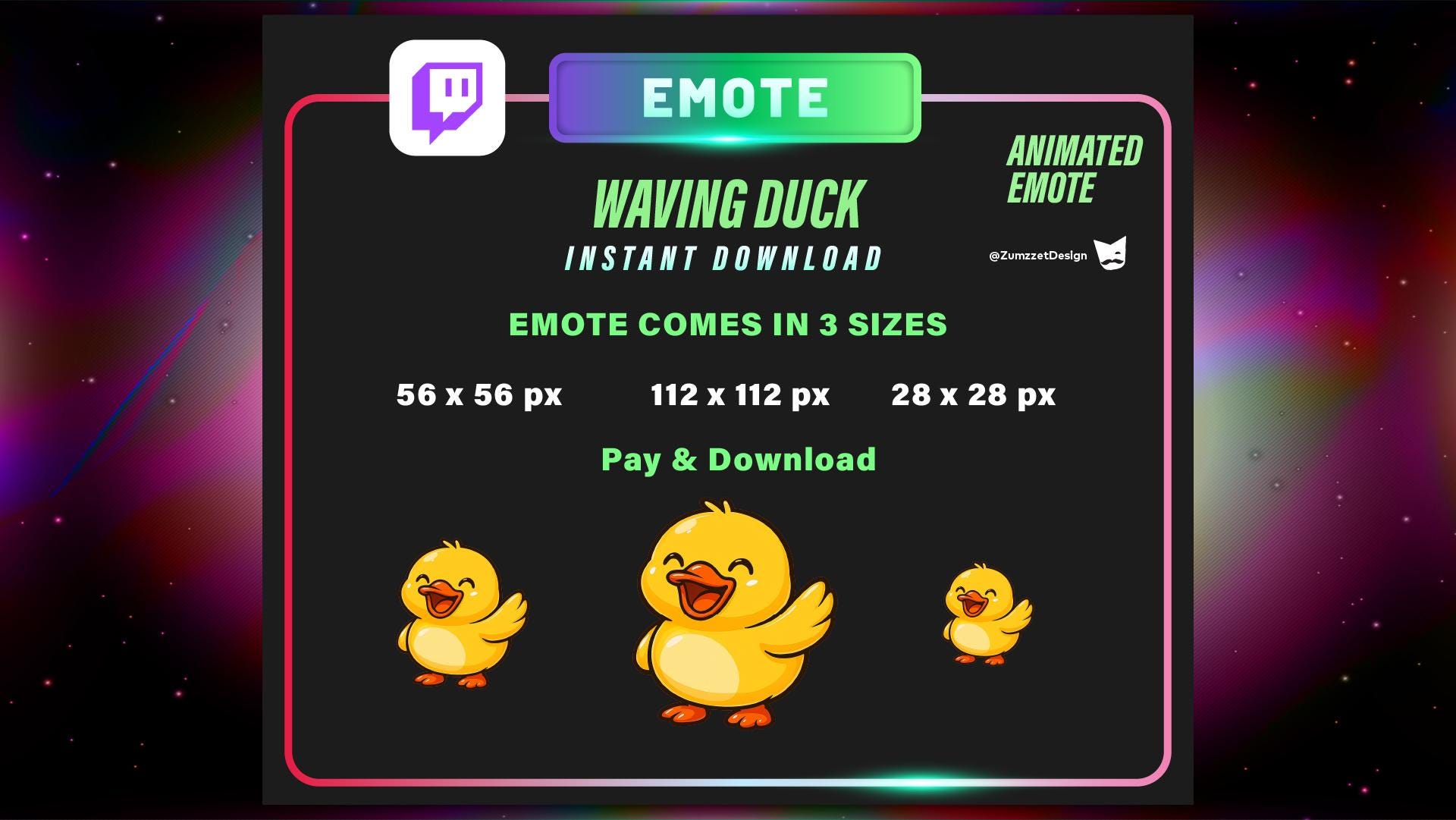 ANIMATED Waving Duck Emote for Twitch, Streamer, Gaming, Streaming ...