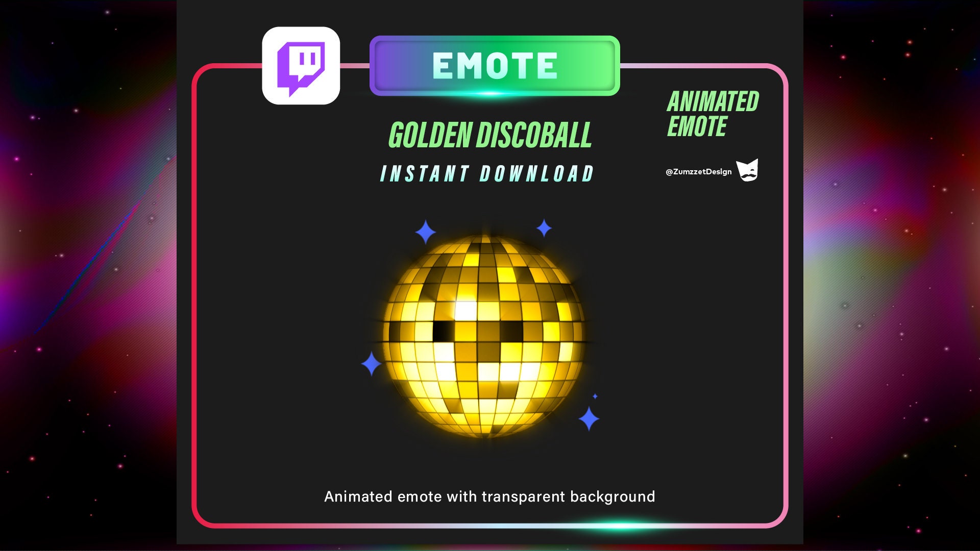 ANIMATED Golden Disco Ball Emote for Twitch, Streamer, Gaming ...