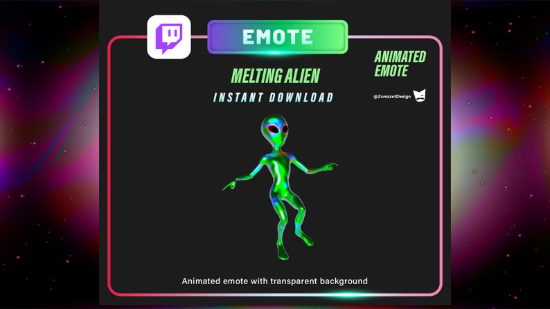 ANIMATED Melting Alien Emote Set for Twitch, Streamer, Stream Emotes - Etsy