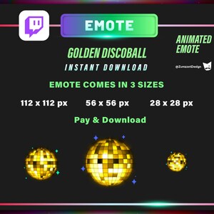 ANIMATED Golden Disco Ball Emote for Twitch, Streamer, Gaming ...