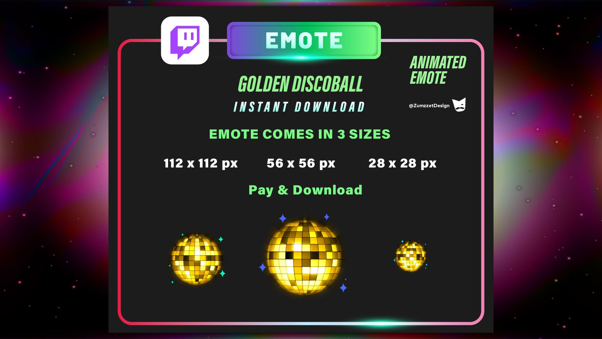 Animated Golden Disco Ball Twitch Emote (digital Download) - Etsy