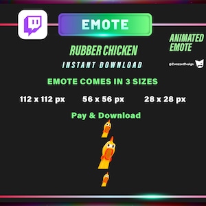 ANIMATED Screaming Yellow Rubber Chicken Emote for Twitch, Streamer ...