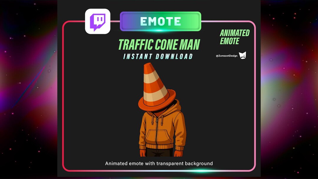 ANIMATED Traffic Cone Sad Man Emote for Twitch, Streamer, Funny Emote ...