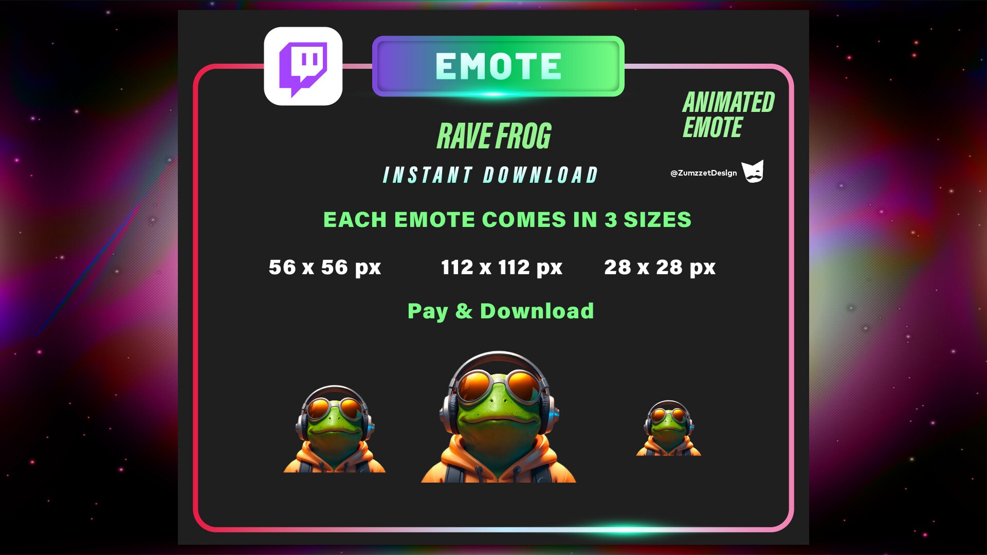 Animated Rave Frog Emote for Twitch (digital Download) - Etsy
