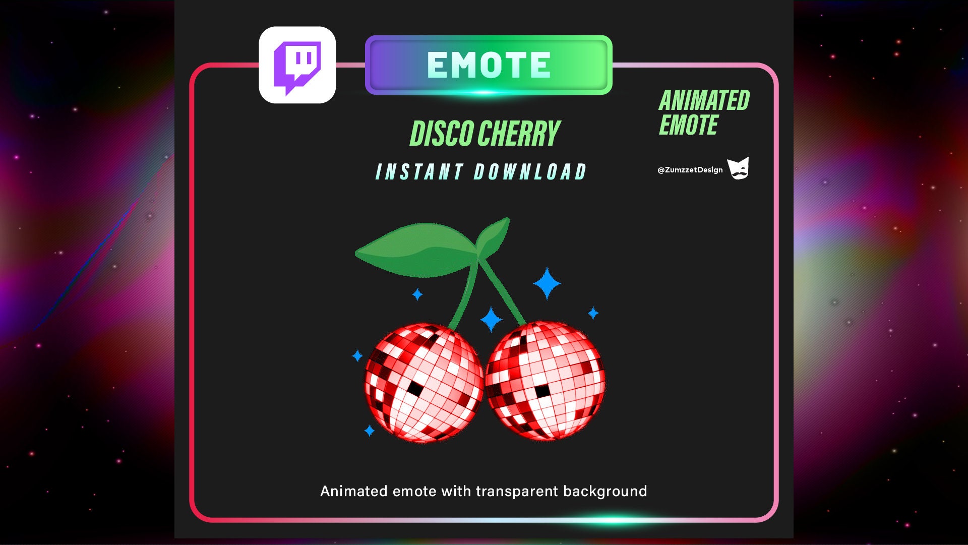 ANIMATED Disco Ball Cherry Emote for Twitch, Streamer, Streaming ...