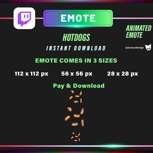 ANIMATED Raining Hot Dogs Emote for Twitch, Streamer, Gaming, Streaming ...