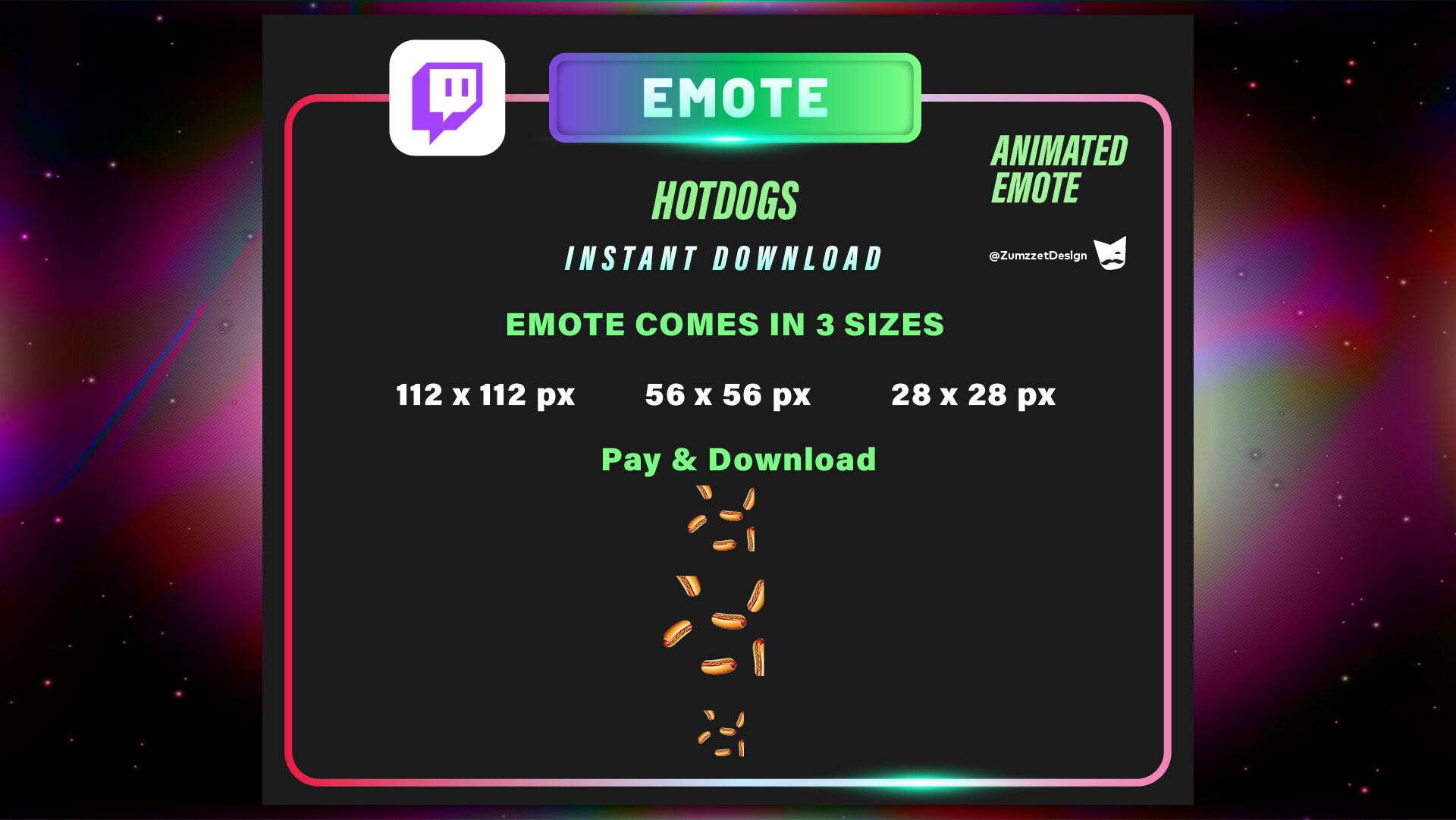 ANIMATED Raining Hot Dogs Emote for Twitch, Streamer, Gaming, Streaming ...