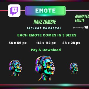 ANIMATED Zombie Emote for Twitch, Streaming Emotes, Gamer Emotes ...