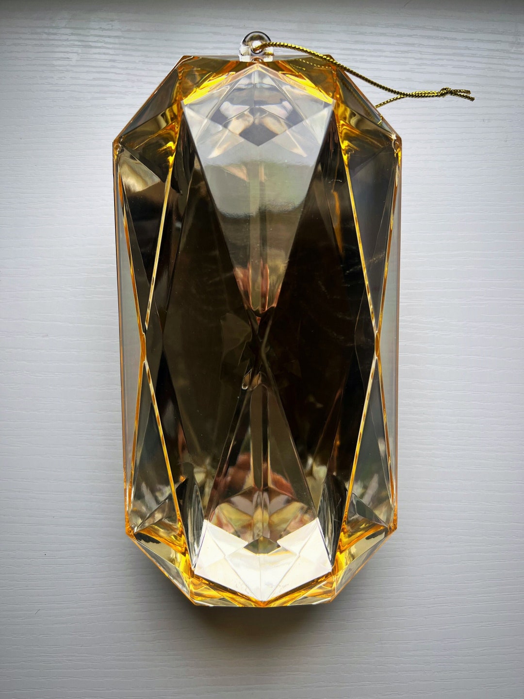 9" Gem Ornament, Acrylic Ornament, Gem Ornament, Gold Gem Ornament ...