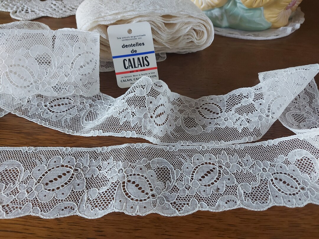 Very Beautiful Old White Calais Lace leavers Quality From the 1930s ...