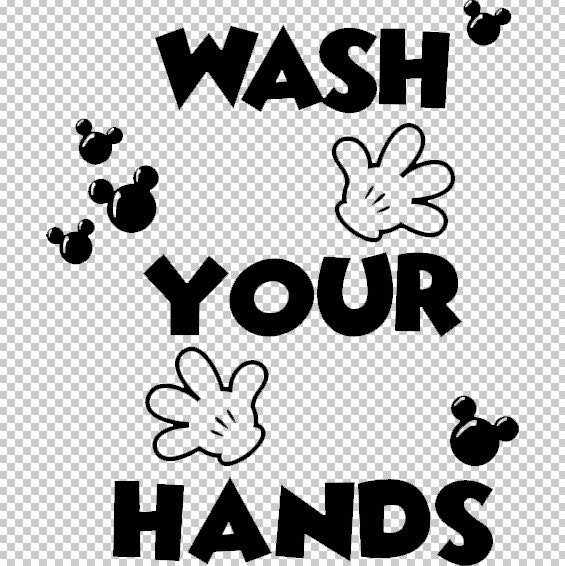 WASH YOUR HANDS Svg Download File. Mouse Gloves and Ears Inspired ...