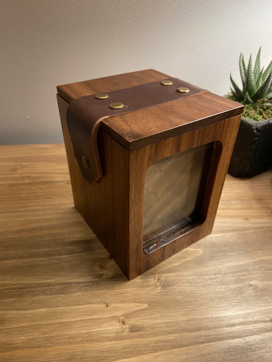 MTG Card Deck Box Commander Window W/ Leather Strap - Etsy